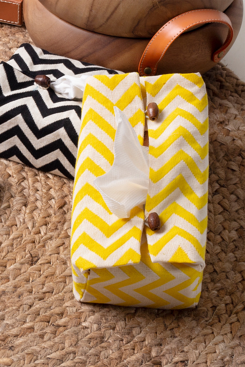 Chevron Tissue Cover Yellow – Firefly Home